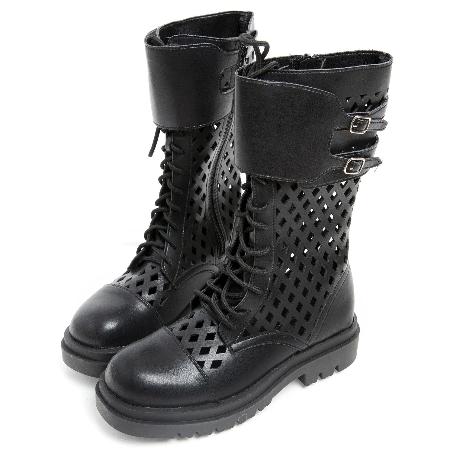 Botas Góticas Altas Troqueladas