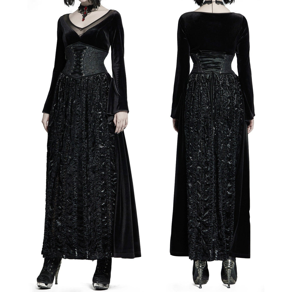 Corselet Gótico Elegante de Baixo Peito